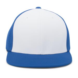 Pacific Headwear Standard Perforated F3 Performance Flexfit Cap, White/Royal/Royal