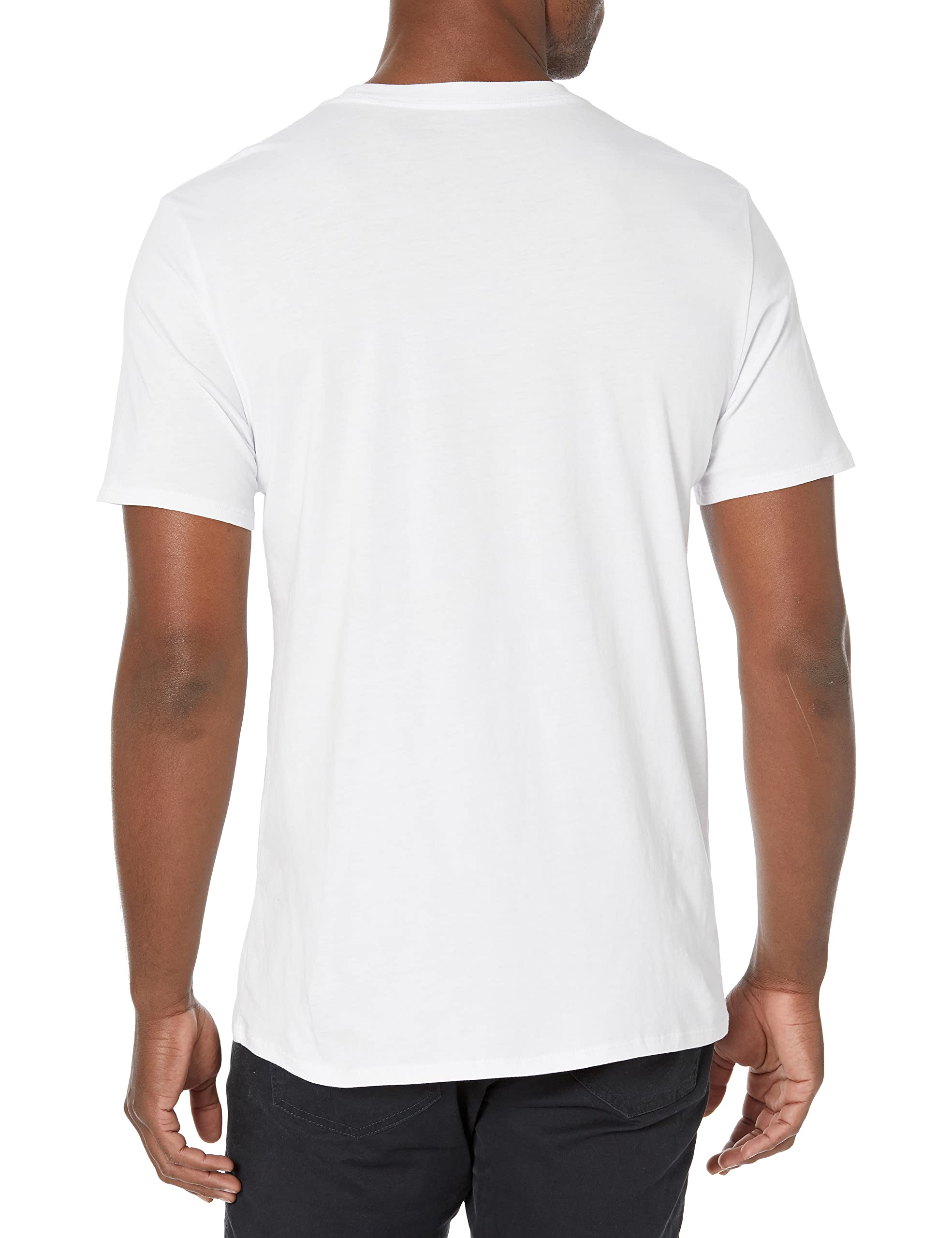 Karl Lagerfeld Paris Men's Stack Striped Logo Crewneck Short Sleeve Solid T-Shirt, White, X-Large