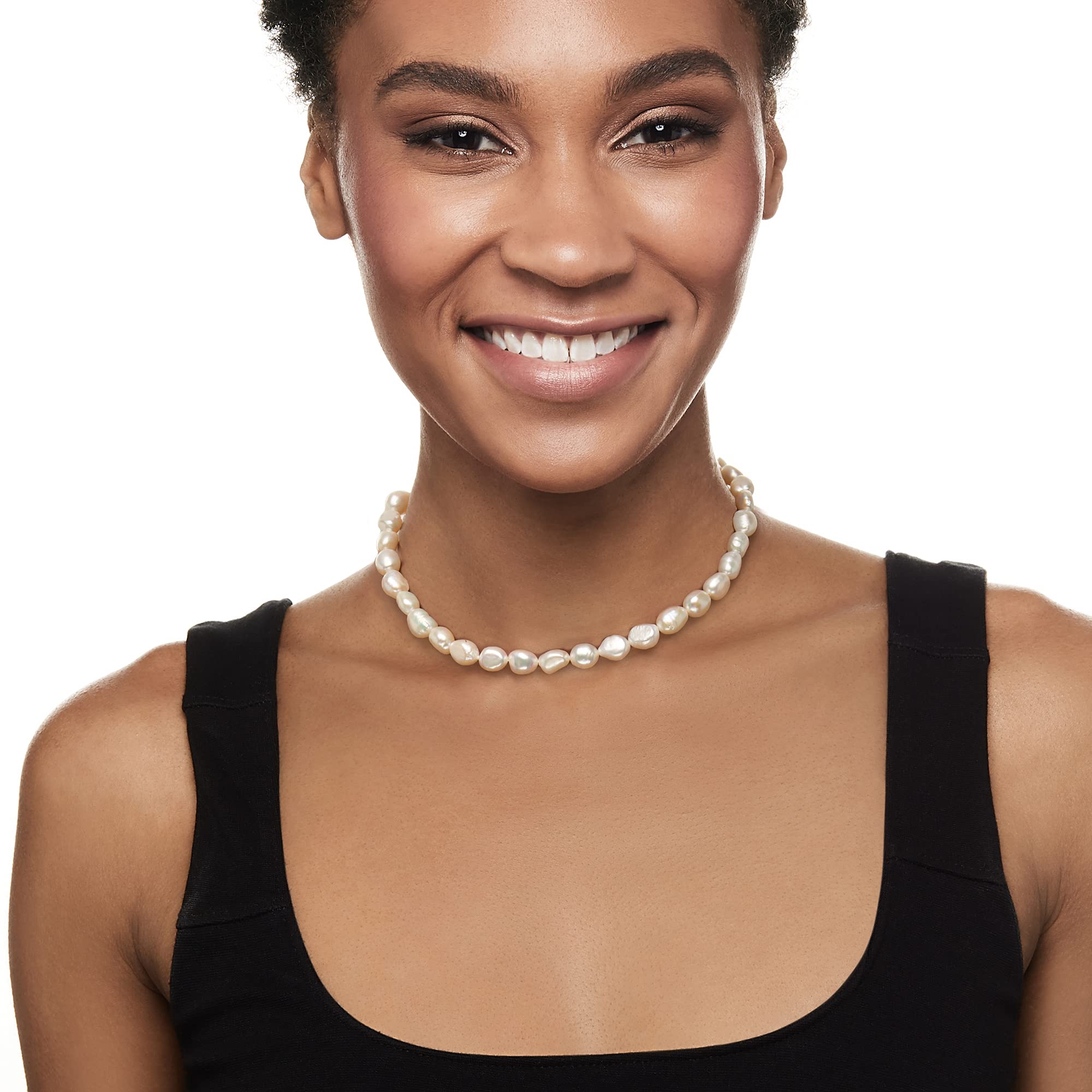 Ross-Simons 6-9mm Cultured Baroque Pearl Choker Necklace With 14kt Yellow Gold. 14 inches