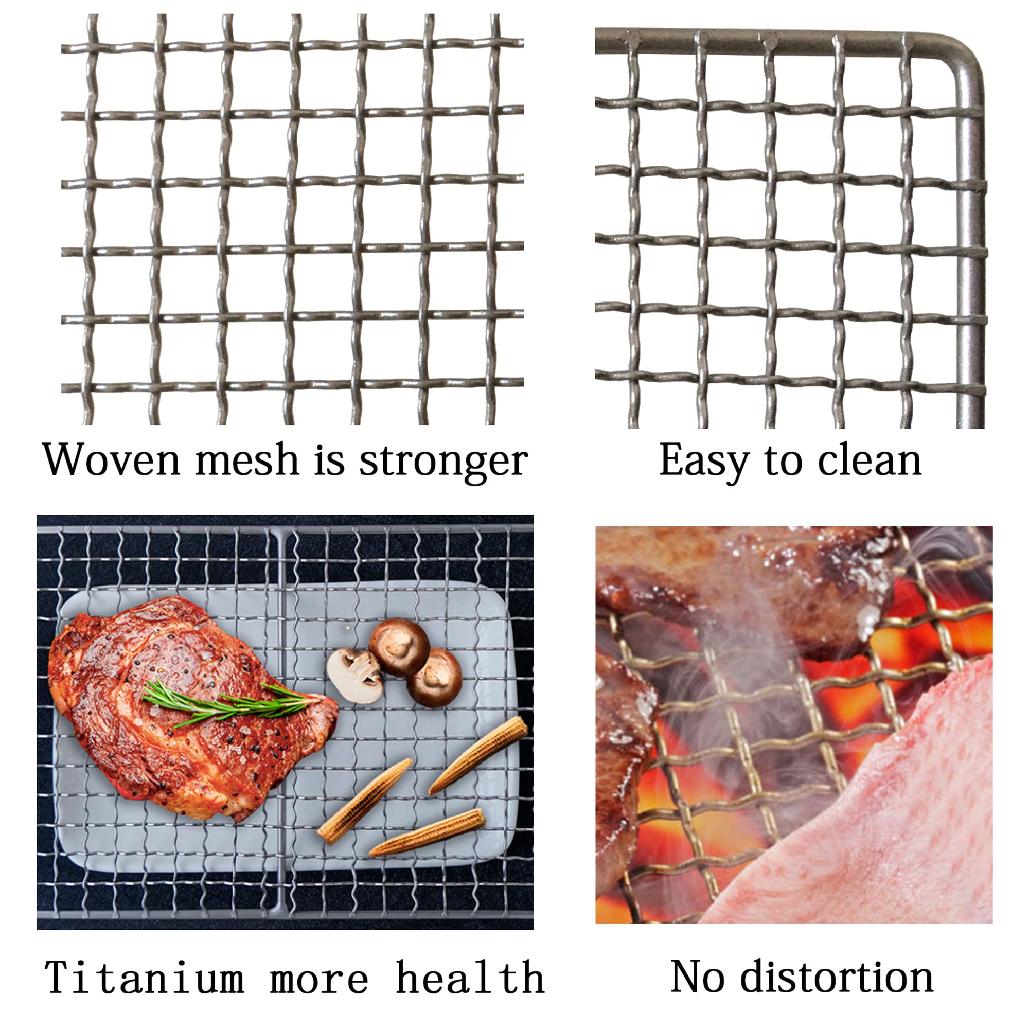 DZRZVD Mini Size Titanium Grill Grate for Backpacking Hiking Outdoor Camping Beach BBQ (Camping Fire Rated) - 10"X6.5"