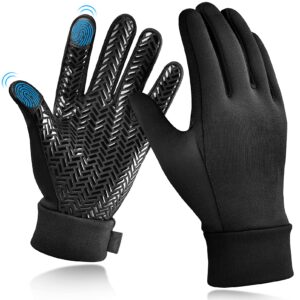 eefow girls waterproof winter touchscreen gloves: warm lightweight cycling snow mitten for age 6-8 years boys & girls youth big children for cold weather running ski football riding soccer