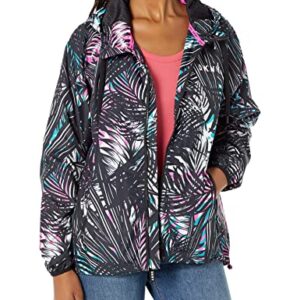 DKNY Women's Sport Tropic Shade Windbreaker Jacket, Pink Print, Medium