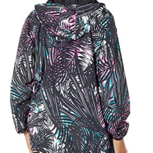 DKNY Women's Sport Tropic Shade Windbreaker Jacket, Pink Print, Medium