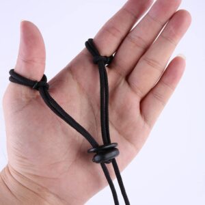 BICASTER Archery Finger Sling Adjustable Handmade for Recurve Bow (Black) -1pc