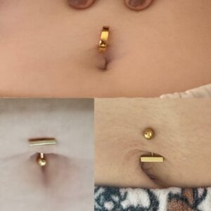 MODRSA Small Belly Button Ring Small Navel Ring Tiny Belly Button Ring Clicker Belly Button ring Petite Belly Ring Simple Gold