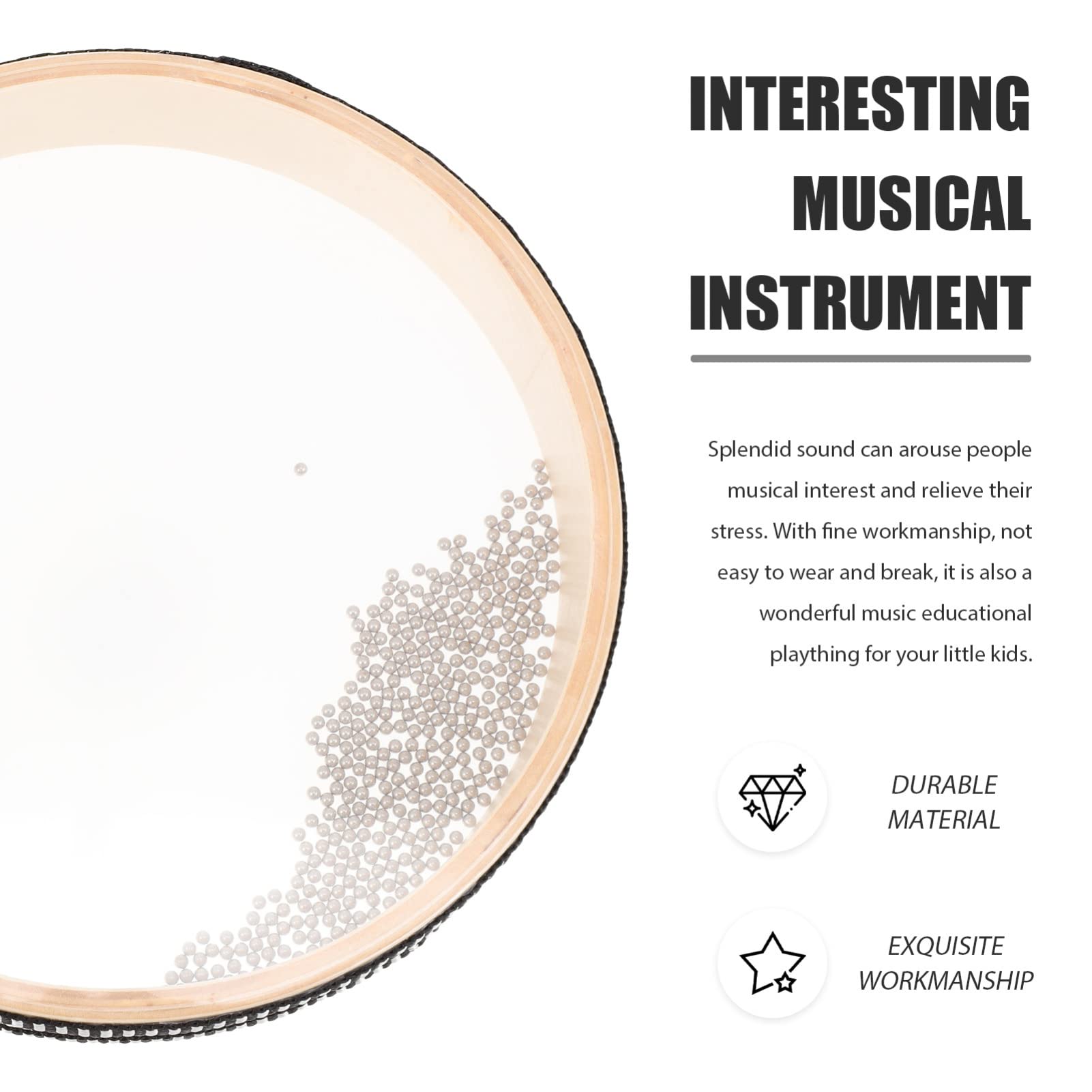 Generic Sea Sound Drum Ocean Drum, 12 Inch Sea Drum Wave Bead Drum with Transparent Drum Heads, Ocean Drum Hand Drum Percussion Instrument for Kids, Adults Sea Drum Instrument (2E34001838TFIAE)