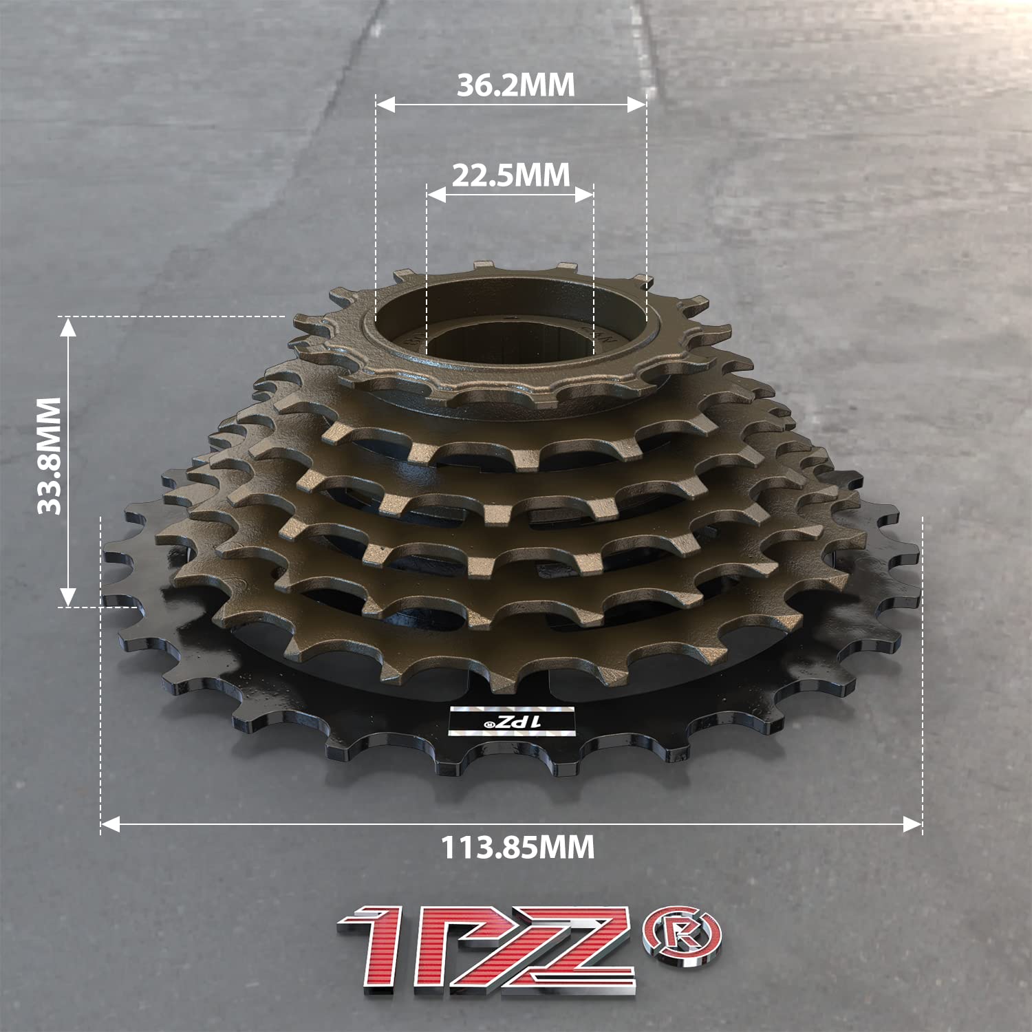 1PZ FW9-A67 Bike Freewheel Set 7-Speed Tourney/TY MF-TZ500 Screw On Multiple Freewheel, 14-28 Tooth with Freewheel Removal Repair Lockring Tool and 7 Speed Bike Chain