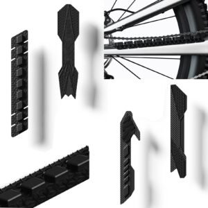 ENLEE Mountain Bike Chainstay Protector, Mtb Silicone Chain Stay Frame Guard, Road Bicycle Chain Pad - Protect Your Bike Frame from Scratch by Chain (Black 4)