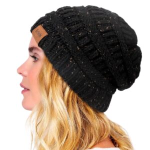 winter satin lined beanie hats for women men warm oversized slouchy knitted skull cap with satin silk lining for natural hair