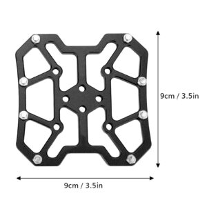 BORDSTRACT Clipless Platform Pedal Adapter, 1 Pair Aluminum Alloy Universal Pedal Platform Adapter, Compatible with SPD Cleats, for Road Bike, Mountain Bike(Black)