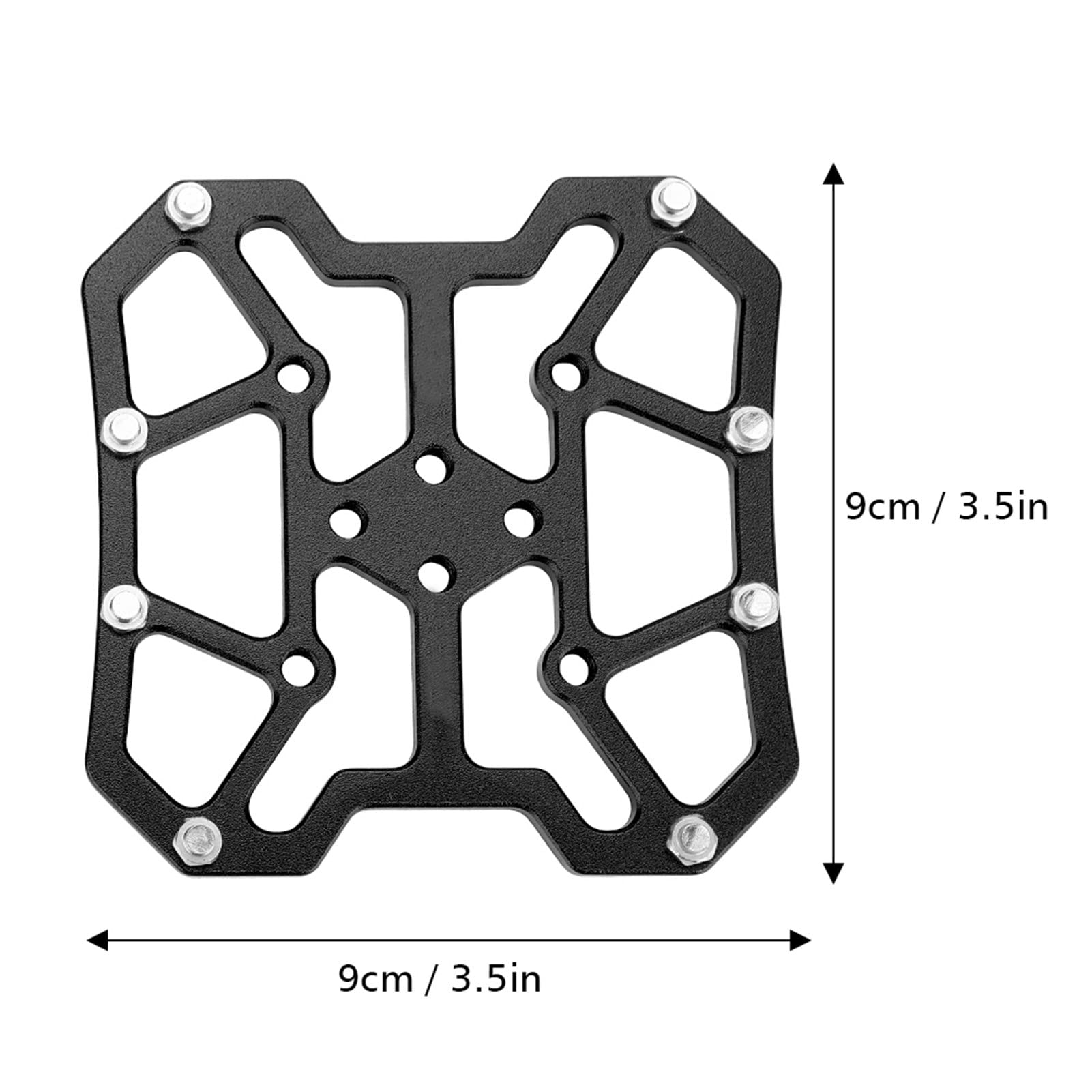 BORDSTRACT Clipless Platform Pedal Adapter, 1 Pair Aluminum Alloy Universal Pedal Platform Adapter, Compatible with SPD Cleats, for Road Bike, Mountain Bike(Black)