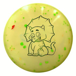 triceratops disc golf putter for children | ultra lightweight | made by dino discs (egg shell)