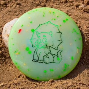 Triceratops Disc Golf Putter for Children | Ultra Lightweight | Made by Dino Discs (Egg Shell)