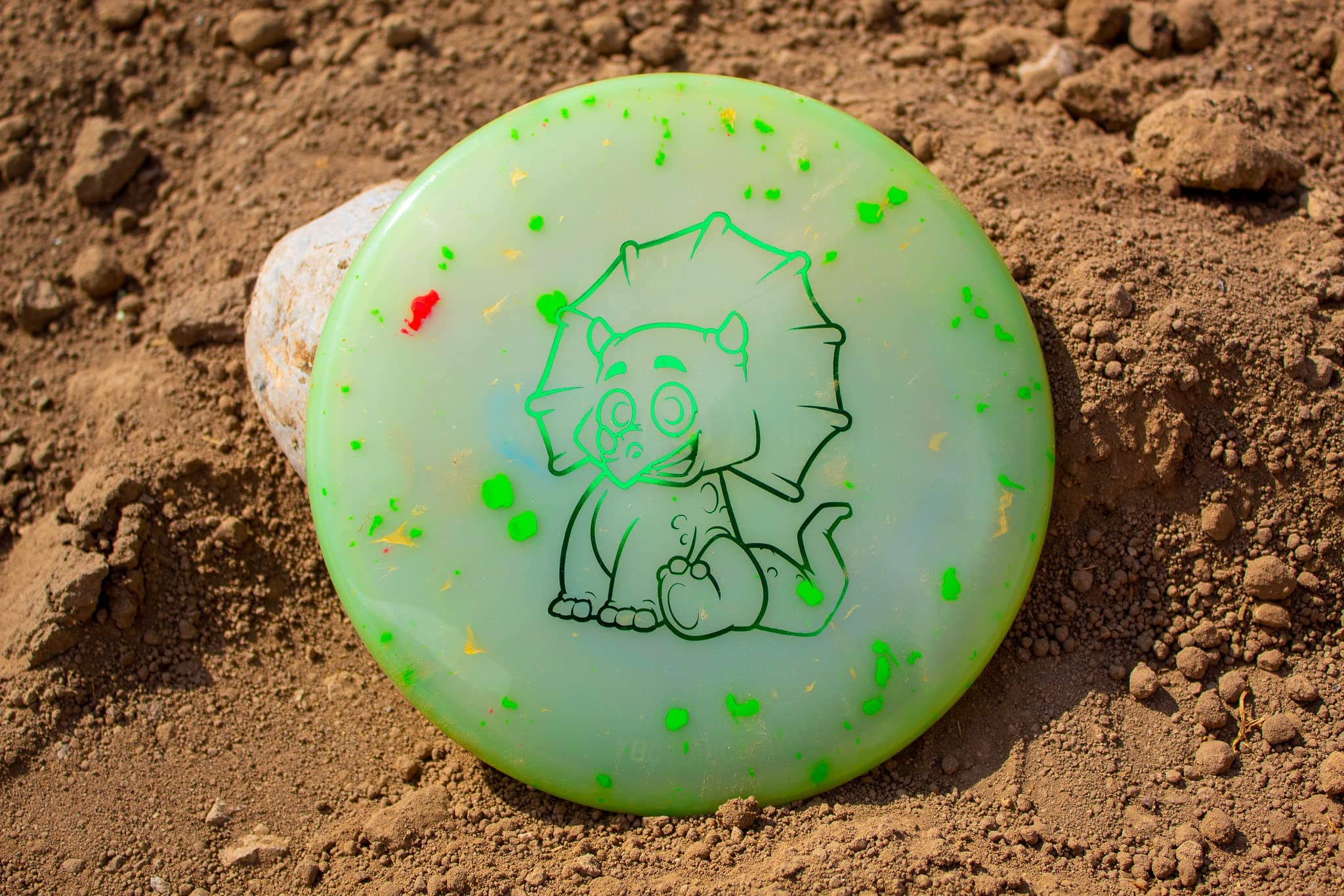 Triceratops Disc Golf Putter for Children | Ultra Lightweight | Made by Dino Discs (Egg Shell)