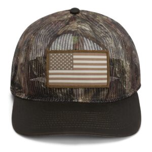 paramount outdoors all mesh breeze american flag cap, crushable all mesh, trucker hat rope cap (country wax visor)