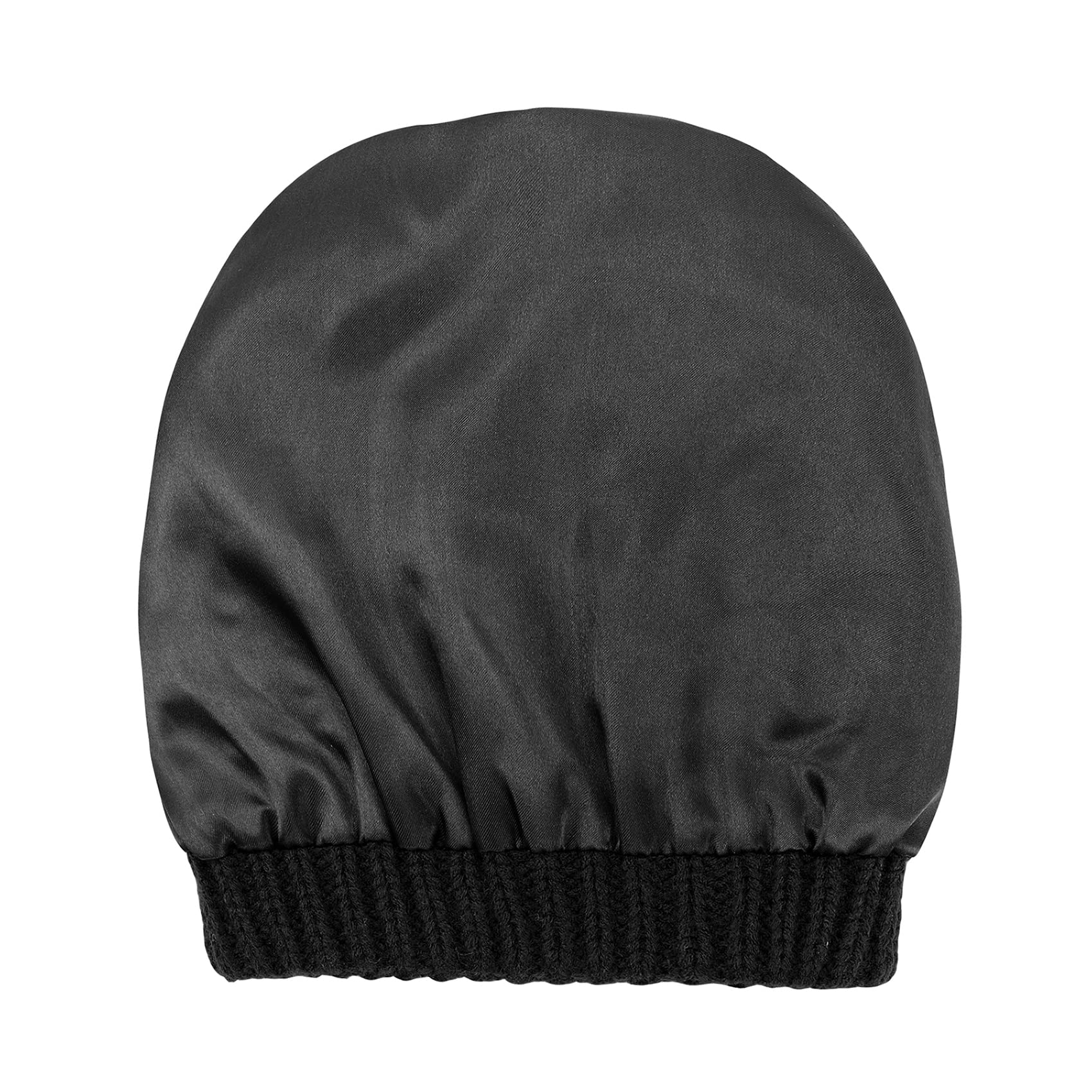 Durio Satin Lined Beanie Winter Warm Satin Lined Beanie for Women Cable Knit Beanies Women Thick Winter Hat for Womens Beanies Black One Size