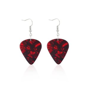 funboat eddie munson guitar pick earring - rock music earrings - halloween costume jewelry gifts for women men (eddie earring)