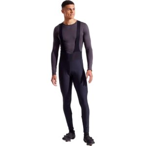 pearl izumi men's cycling bib tights, high-stretch fabric & water-resistant, amfib, insulated with elite levitate chamois, black, large