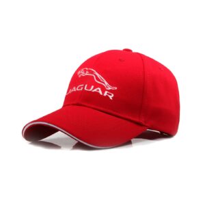 arkosknight adjustable embroidered baseball caps jagvar logo racing motor hat fashion street dancing sports travel(jb red)