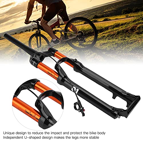 Uxsiya Bike Accessory, Quiet Driving Good Lock Control Air Front Fork Wire Control Front Fork for 27.5in Mountain Bike