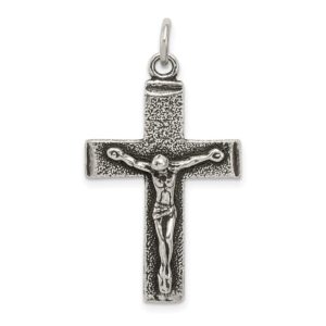 auriga fine jewelry sterling silver antiqued squared cross crucifix pendant gift for women