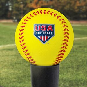 Franklin Sports Foam Practice Softballs - (4) USA Softball Official Size Foam Softballs for Kids - Squishy Foam Softball Balls - Great for Youth Training + Practice, Yellow