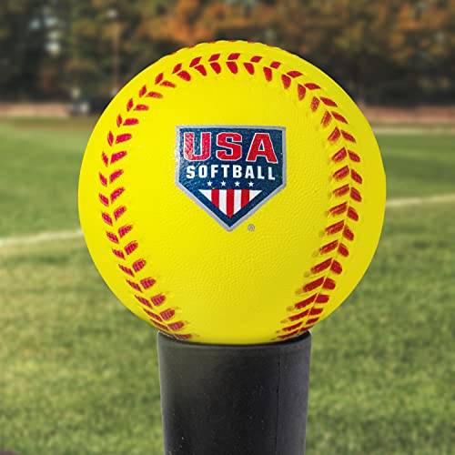 Franklin Sports Foam Practice Softballs - (4) USA Softball Official Size Foam Softballs for Kids - Squishy Foam Softball Balls - Great for Youth Training + Practice, Yellow