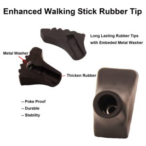 HAPLUSTAR Trekking Poles Tips Set - Pack of 6 to 8 Replacement Rubber Trek Cane Tips Protectors Fit Most Walking Hiking Sticks - 11 mm Diameter