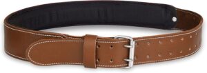 lautus 3-inch tapered padded work belt in heavy oiled tanned leather| 32-inch to 45-inch | brown|