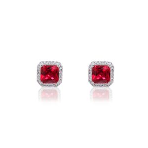 cherubic women's 925 sterling silver stud earrings aaa cubic zircon square halo stud earrings crystal jewelry gift for women