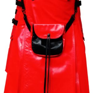 Custom Made Genuine Cowhide Leather Utility Kilt Scottish Warrior Traditional Highland Kilt for Men with Leather Sporran (Made to Order Click on Customize Now)