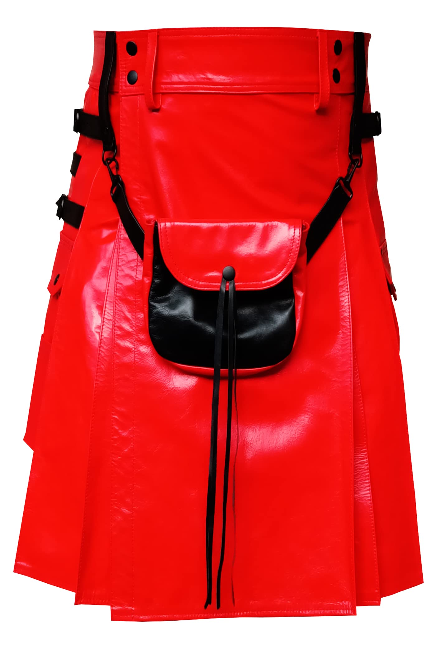 Custom Made Genuine Cowhide Leather Utility Kilt Scottish Warrior Traditional Highland Kilt for Men with Leather Sporran (Made to Order Click on Customize Now)