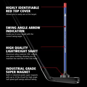 SisterAling Golf Alignment Rods | Golf Training Aid with Industrial Strength Magnet Strong Hold to Golf Clubs Stick Face | Golf Club Aimer Stick Accessories for Golf Shot Swing Practice Traine (Blue)