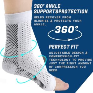 Soothe Socks for Neuropathy Pain, Outdoor Sports Ankle Compression Foot Cover, Soothe socks for Neuropathy, Soothe socks for Foot, Ankle Brace Compression Support (White, Small/Medium)