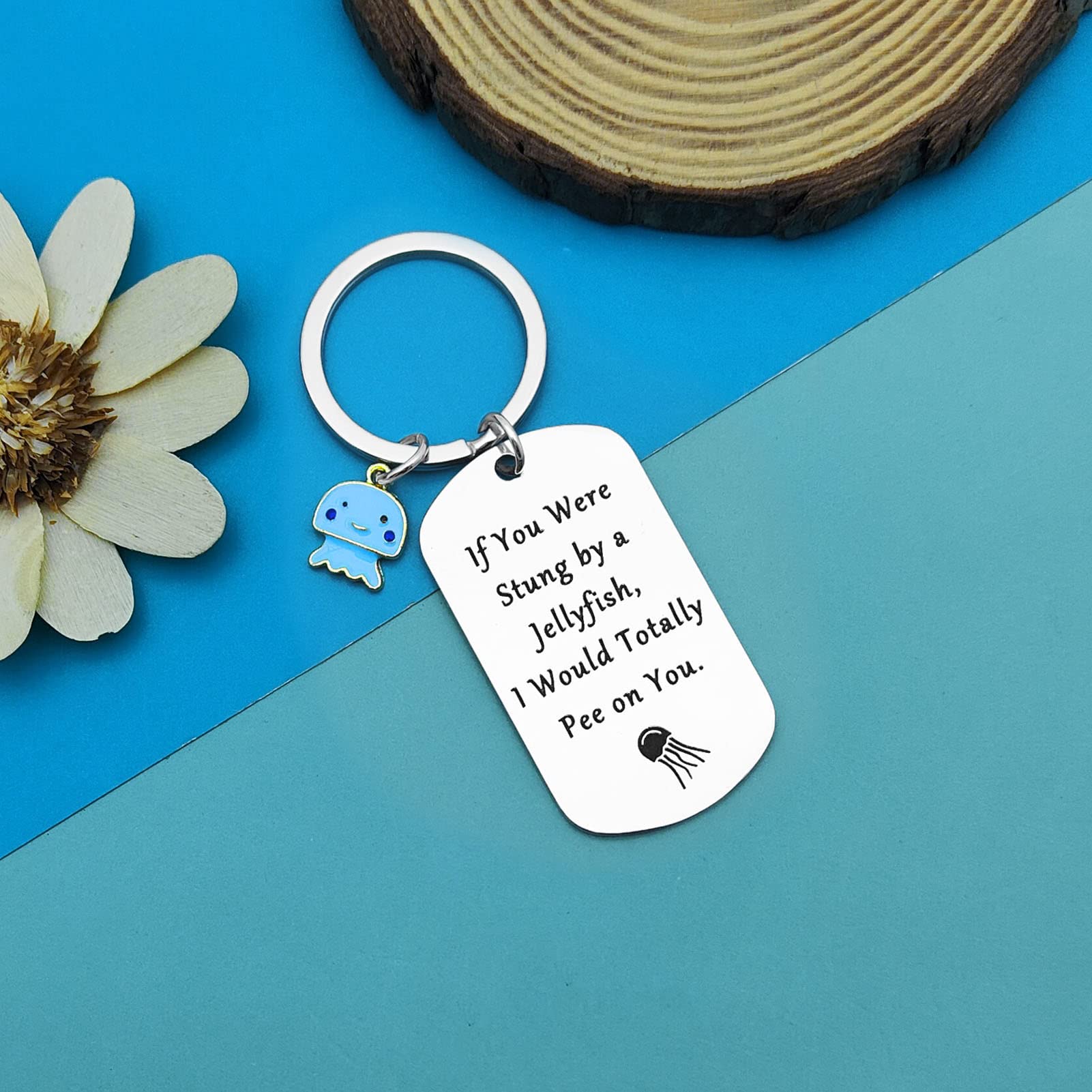 Friendship Keychain Funny Best Friend Keyring for Women Men Sister Friends Bestie Birthday Gifts True Friends Jewelry Gift Jellyfish Lovers Gifts Stainless Steel Keychain Christmas Graduation Gift