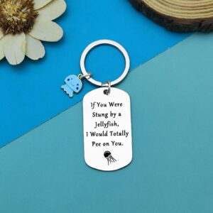 Friendship Keychain Funny Best Friend Keyring for Women Men Sister Friends Bestie Birthday Gifts True Friends Jewelry Gift Jellyfish Lovers Gifts Stainless Steel Keychain Christmas Graduation Gift