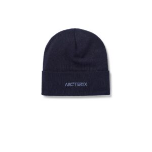 arc'teryx word toque | warm toque made from recycled materials | black sapphire, one size