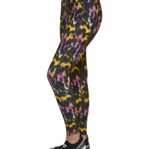 DKNY Women's Tight Printed High Waist Performance Leggings, Currant Light Trace, X-Large