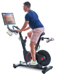 echelon ex5-s smart connect fitness bike, 30-day free echelon membership, easy storage, small spaces, cushioned seat, solid, top instructors, 32 resistance levels, bluetooth, (renewed premium)