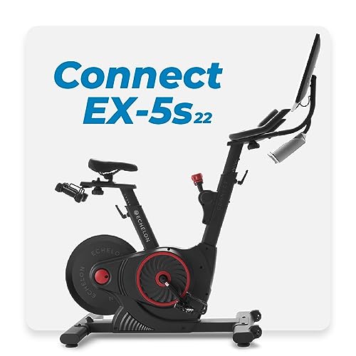 Echelon EX5-S Smart Connect Fitness Bike, 30-Day Free Echelon Membership, Easy Storage, Small Spaces, Cushioned Seat, Solid, Top Instructors, 32 Resistance Levels, Bluetooth, (Renewed Premium)