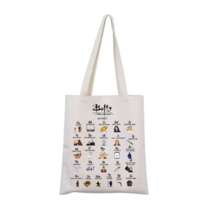 mnigiu btvs tv show inspired gift buffy vampire gift vampire tote bag btvs merchandise btvs fans gift (shopping bag)