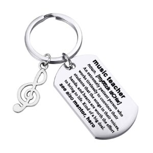 wsnang music teacher keychain music teacher appreciation gift music note jewelry gift for music instructors (music teacher dt)