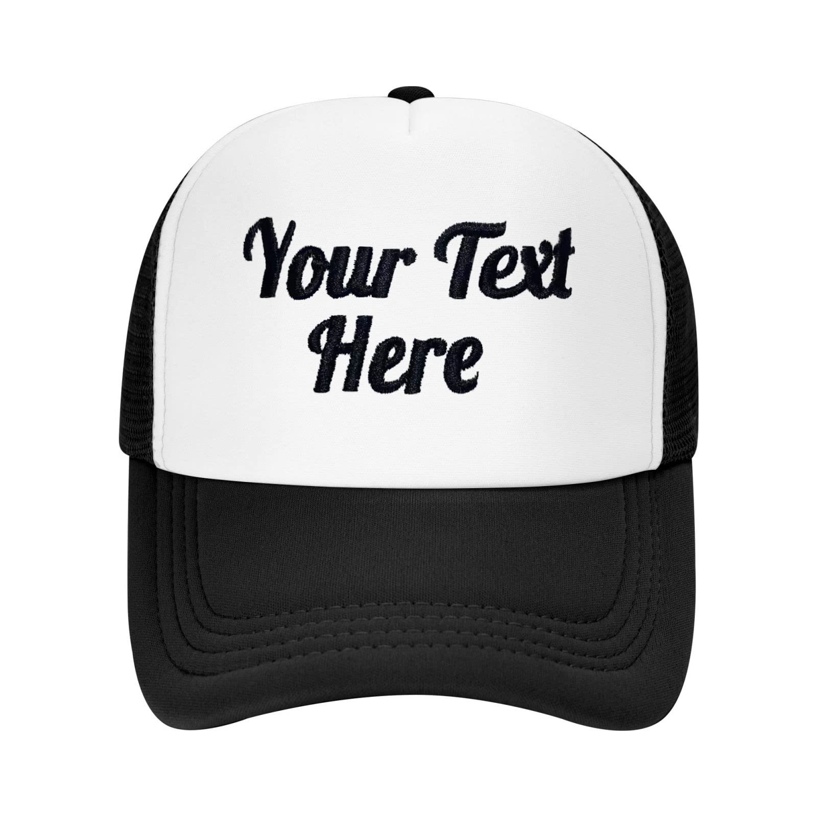 Giavuwn Custom Emboridered Two Tone Trucker Hat Meshback Snap Adjustable Baseball Caps for Men & Women