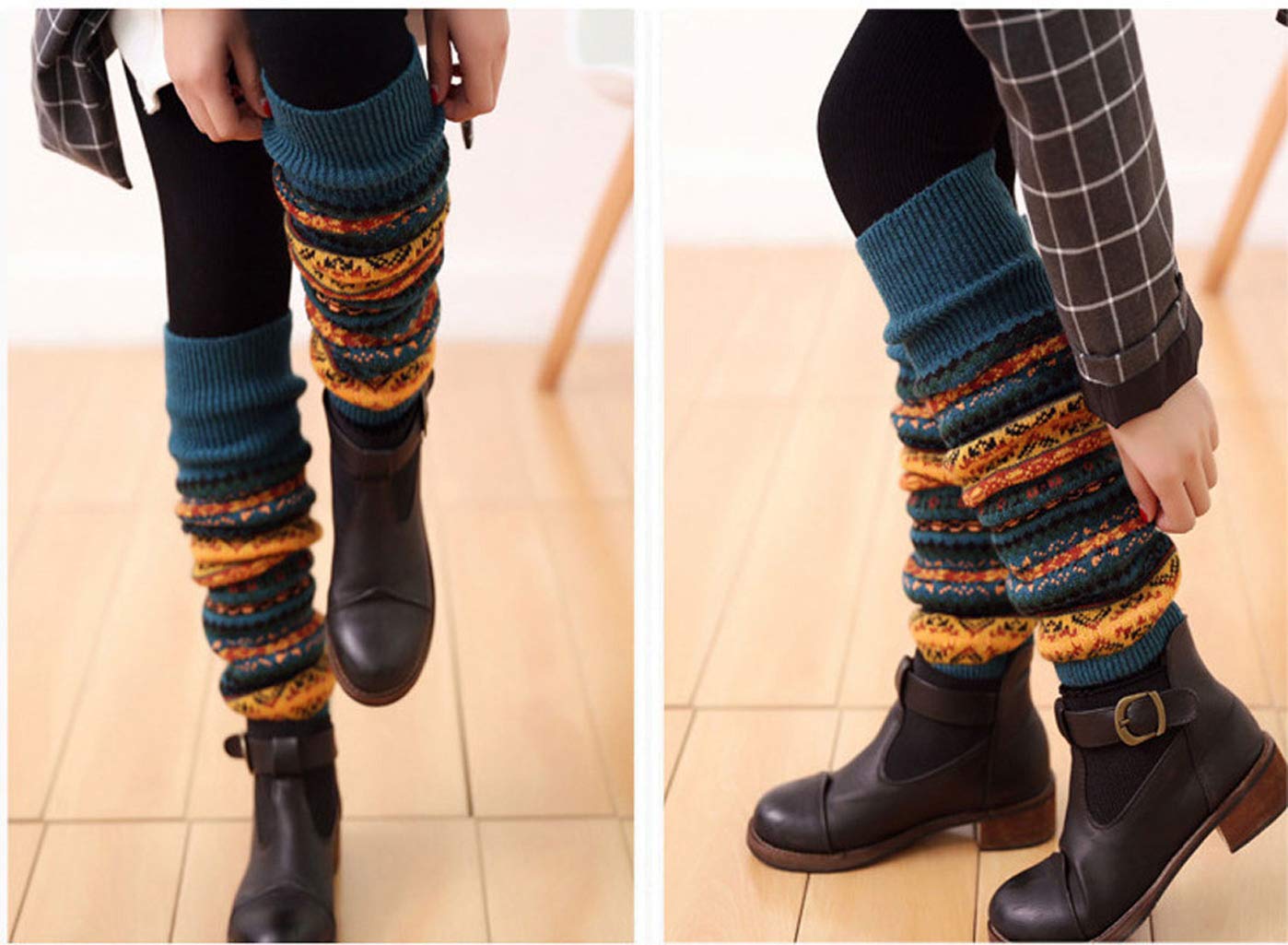 Lucky staryuan Women Wool Knit Leg Warmer Boot Warmer(4Pairs)