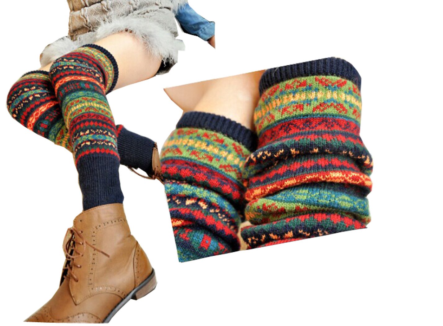 Lucky staryuan Women Wool Knit Leg Warmer Boot Warmer(4Pairs)