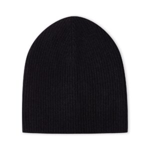 Style Republic Women’s Ribbed Beanie, 100% Cashmere, Soft & Stretchy, Warm Hat for Winter (Black)