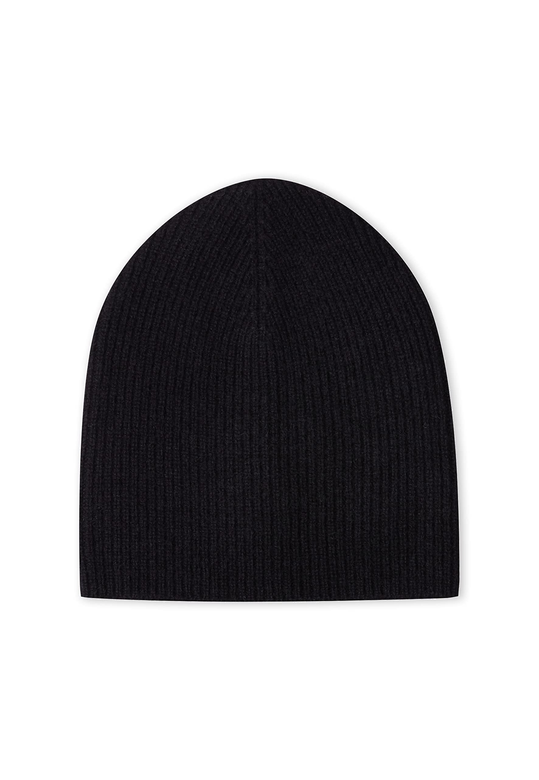 Style Republic Women’s Ribbed Beanie, 100% Cashmere, Soft & Stretchy, Warm Hat for Winter (Black)