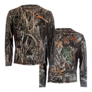 realtree max-7/edge camo reversible long sleeve performance shirts for hunting | limited edition