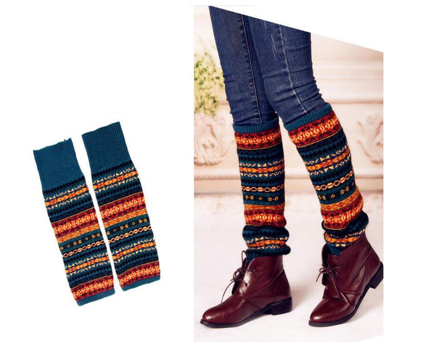 Lucky staryuan Women Wool Knit Leg Warmer Boot Warmer(4Pairs)