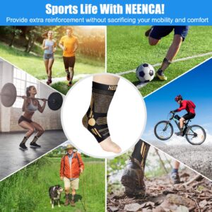 NEENCA Ankle Brace for Pain Relief, 2 Pack Compression Ankle Sleeves Set. Ankle Support Stabilizer for Achilles Tendonitis, Plantar Fasciitis, Joint Pain, Swelling, Arthritis, Sport - FSA/HSA Approved